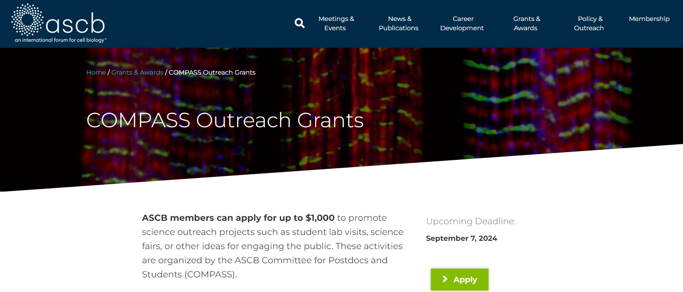 COMPASS Outreach Grants 2024 ASCB: Exciting Opportunity for Science ...