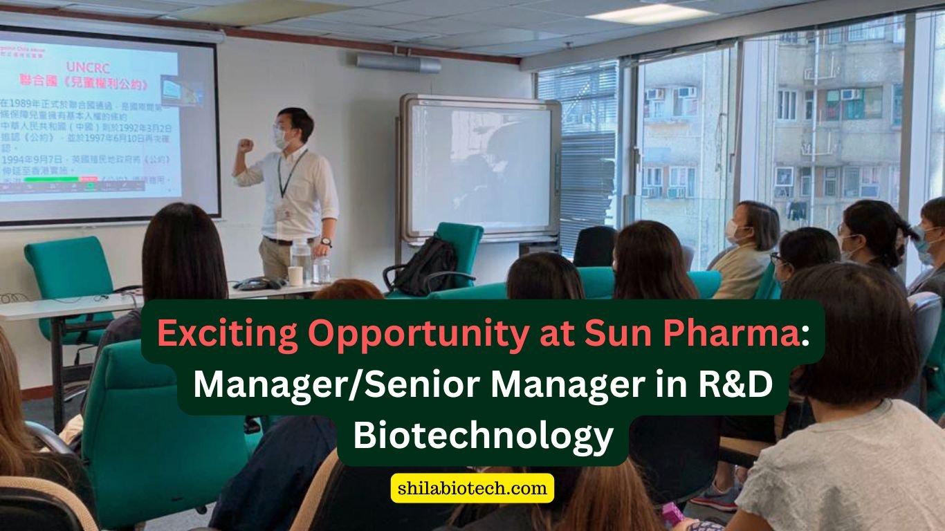 Exciting Opportunity at Sun Pharma: Manager/Senior Manager in R&D ...